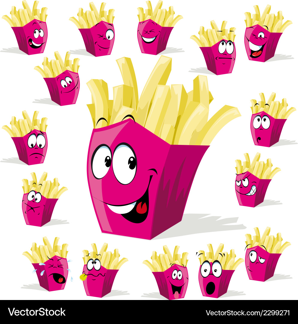 French fries cartoon Royalty Free Vector Image