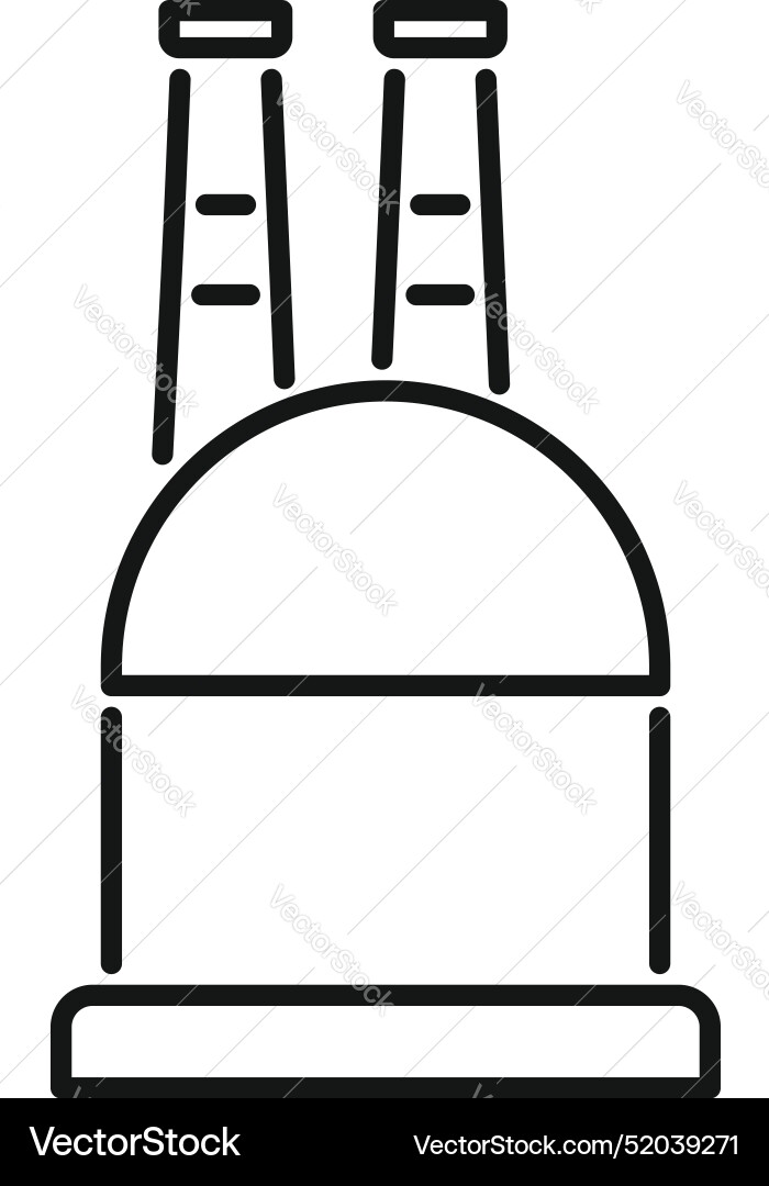 Gas storage tank with two towers drawing Vector Image