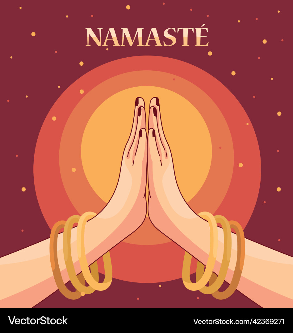 Hands namaste gesture Royalty Free Vector Image