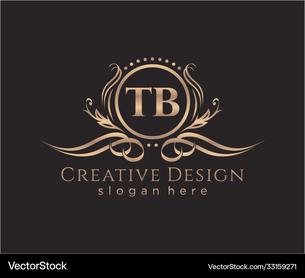 Initial tb beauty monogram and elegant logo design