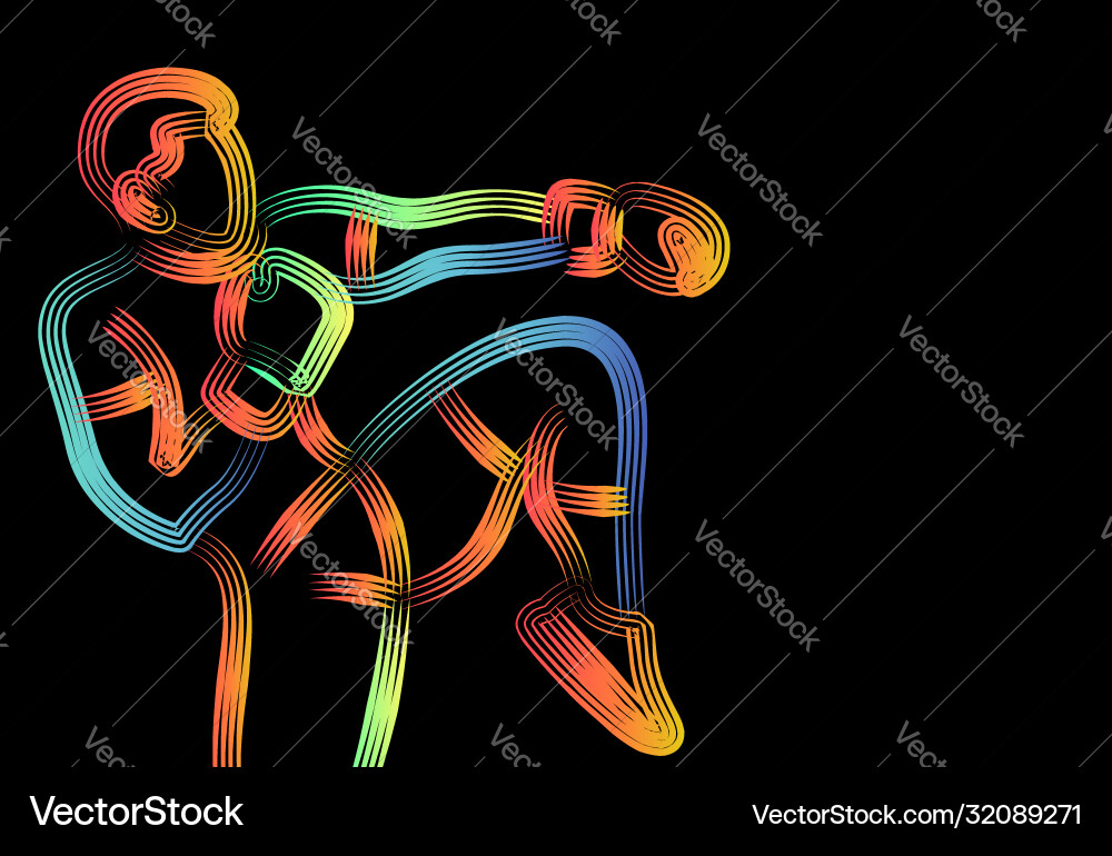 Karate Silhouette - Side Kick Royalty Free Vector Image