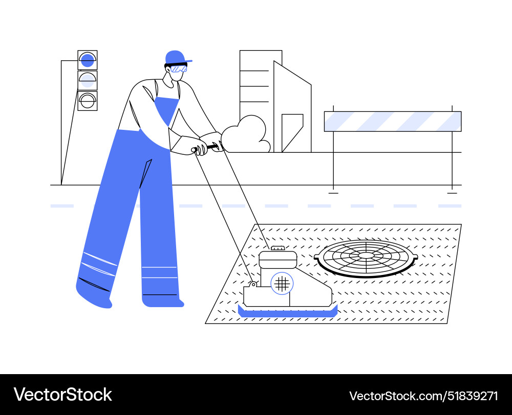 Pothole patching abstract concept Royalty Free Vector Image
