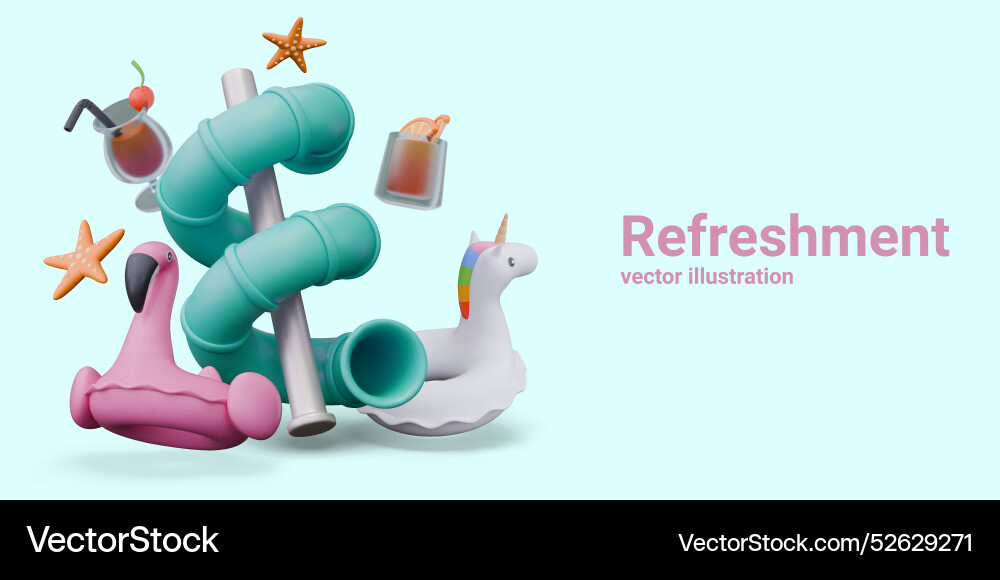 Refreshment entertainment at resort Royalty Free Vector