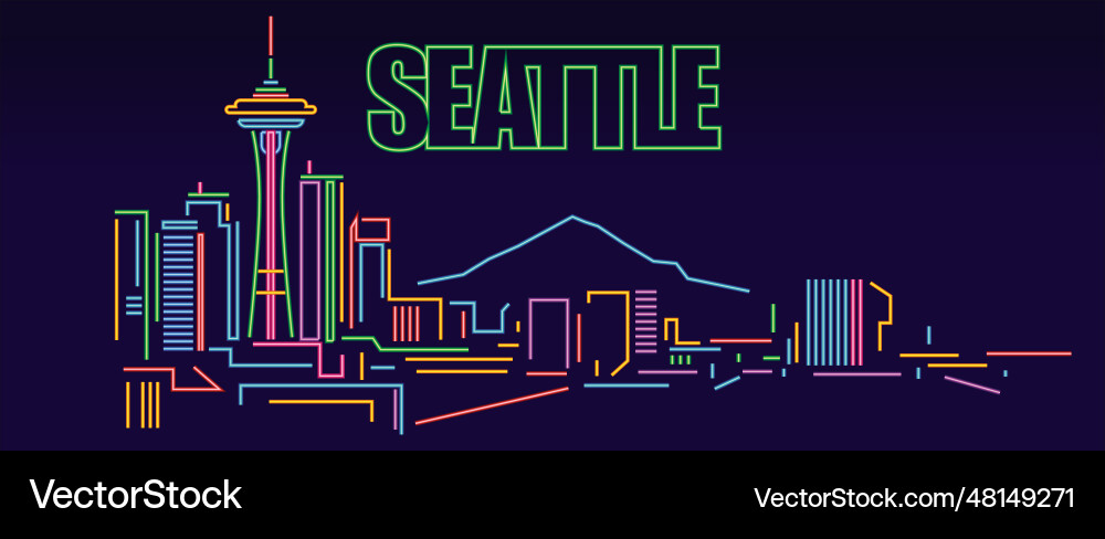Seattle skyline Royalty Free Vector Image - VectorStock