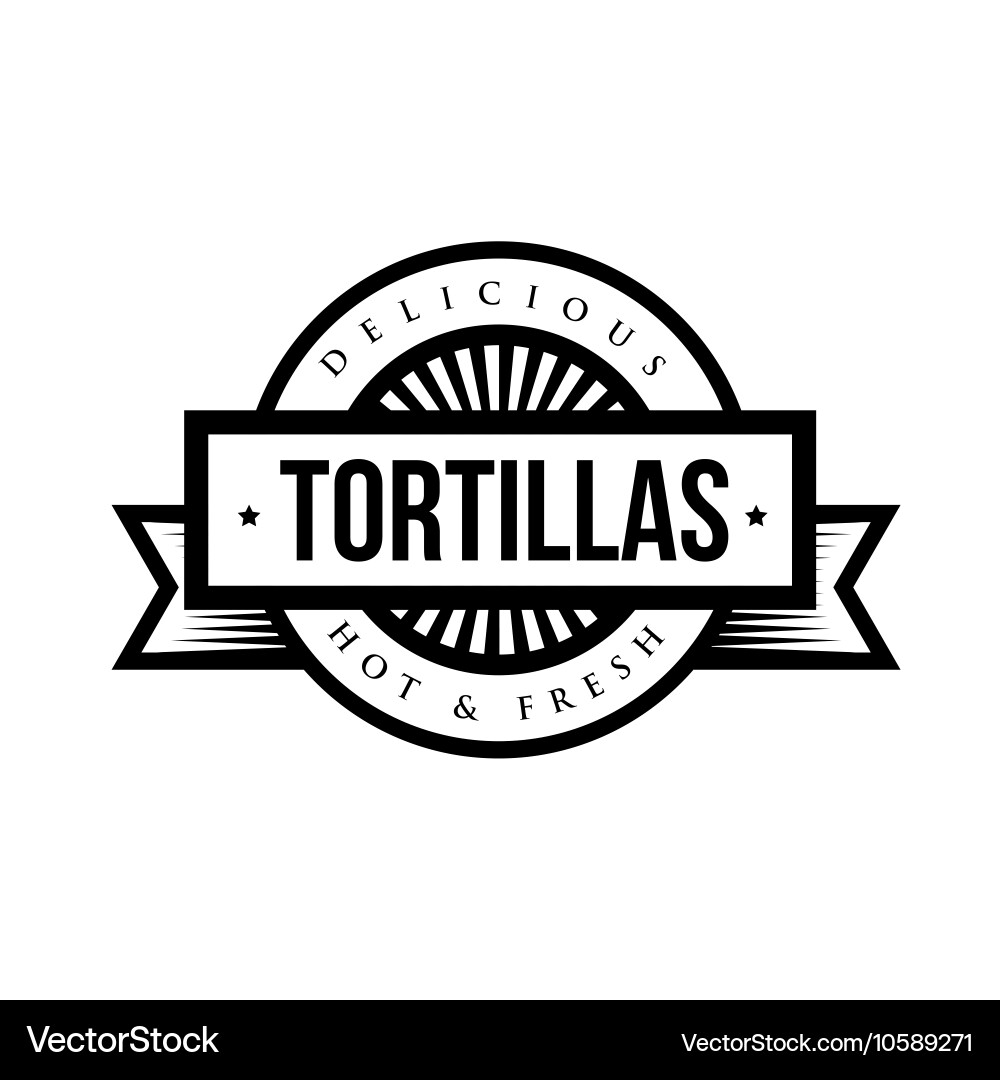 Tortillas stamp vitage style logo Royalty Free Vector Image
