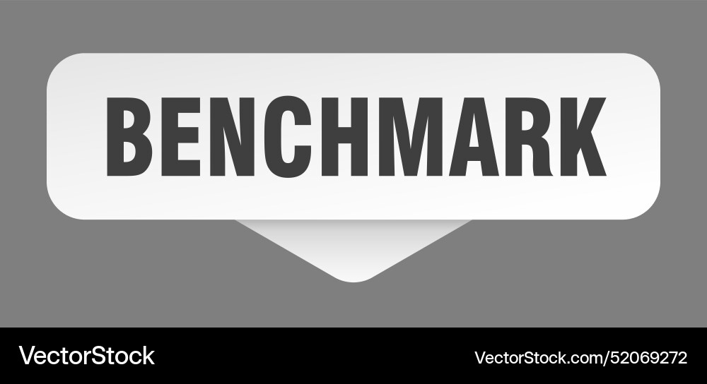 Benchmark sticker sign isolated on gray Royalty Free Vector