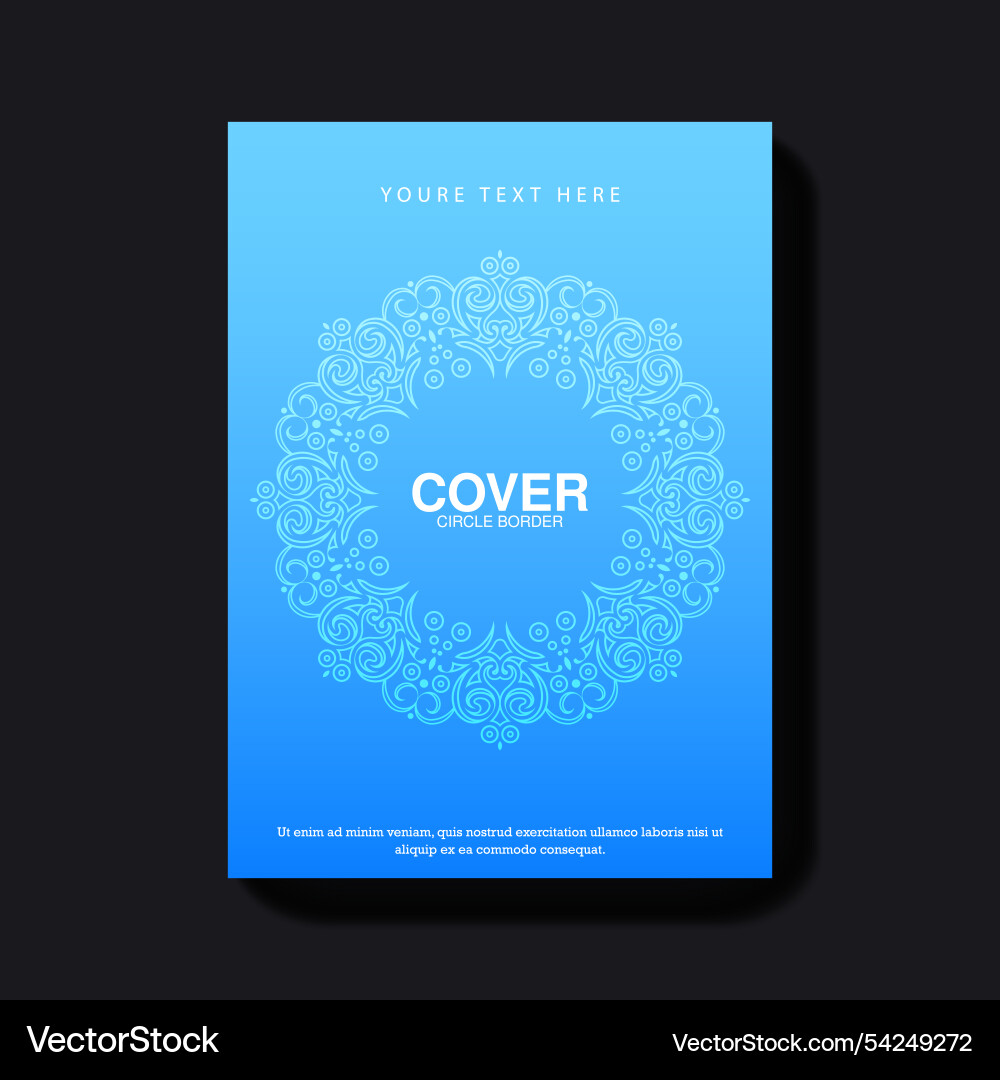 Blue circle border pattern business cover Vector Image