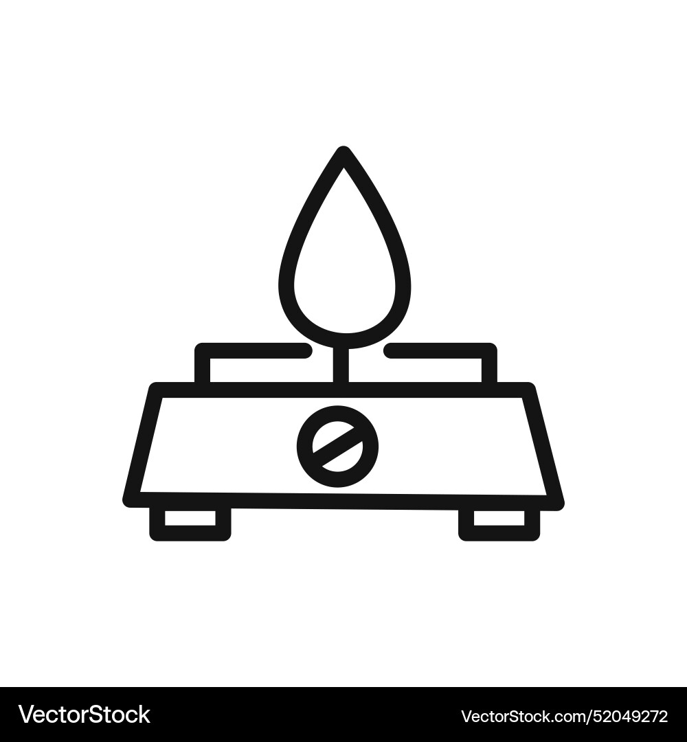 Burner gas stove icon linear graphics sign Vector Image