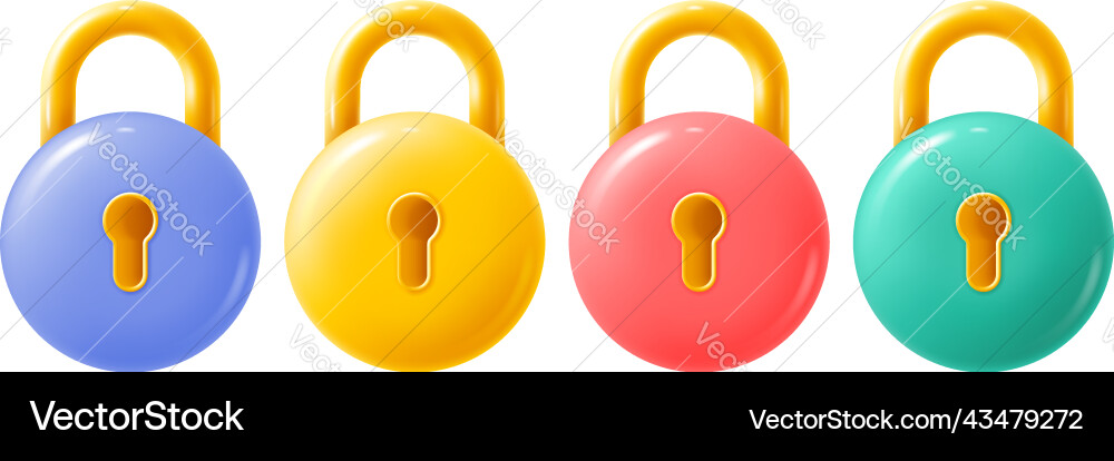 Circle padlocks set Royalty Free Vector Image - VectorStock
