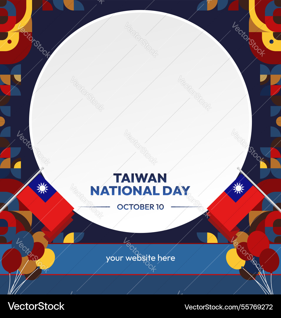Creative design happy taiwan double tenth day Vector Image