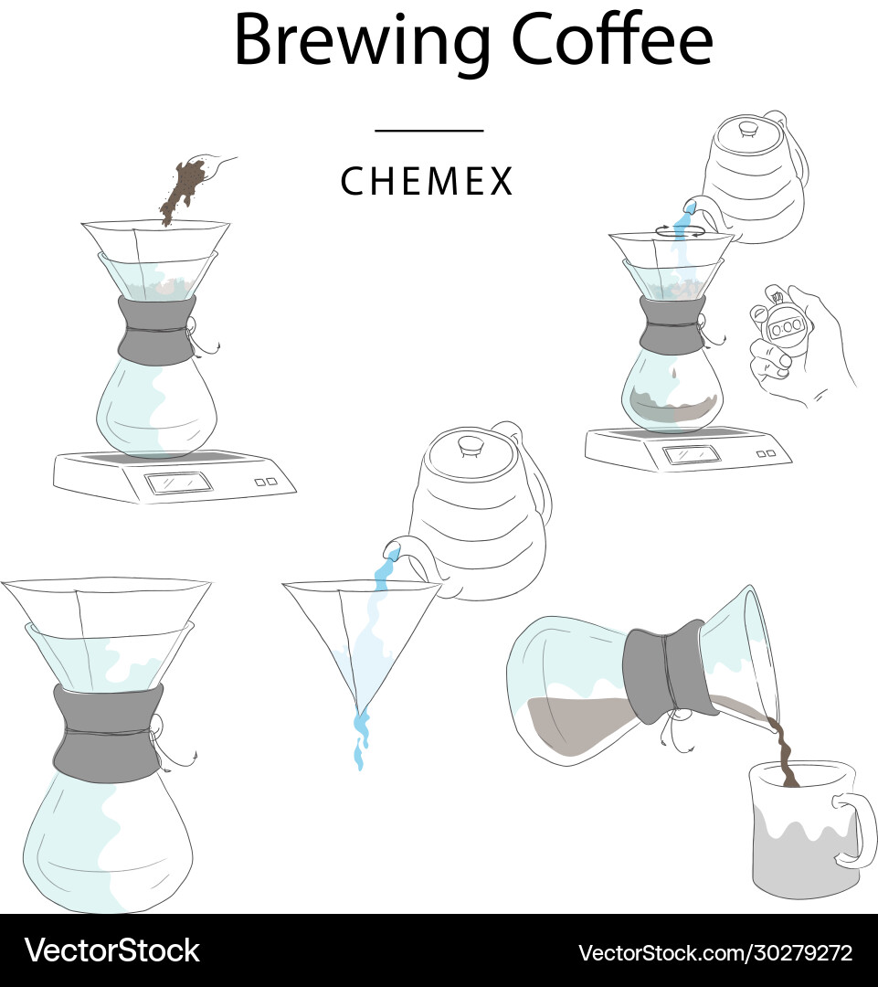 Different Coffee Brewing Methods Royalty Free Vector Image