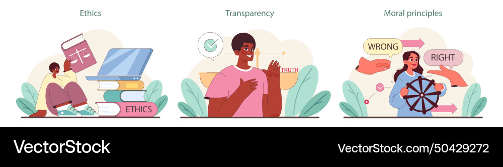 Ethical behavior insights delving into ethics Vector Image