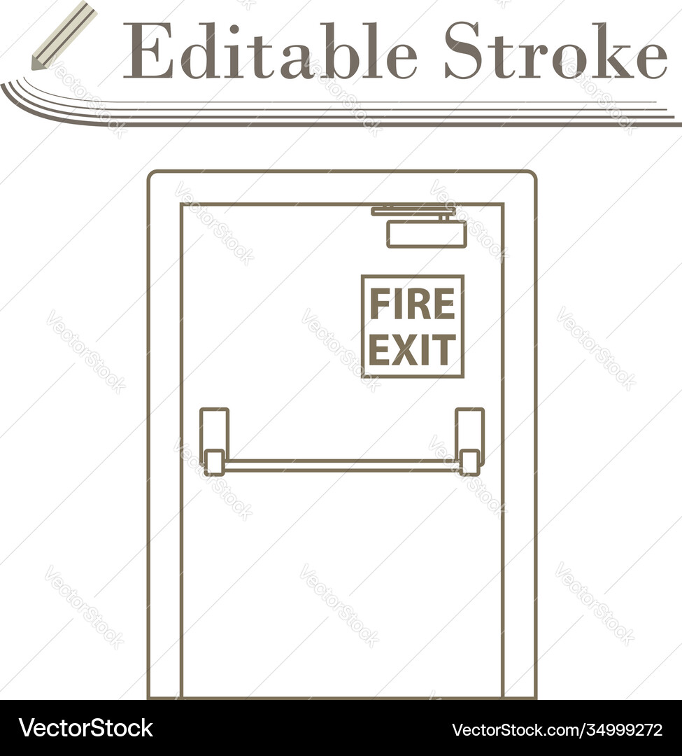 Fire exit door icon Royalty Free Vector Image - VectorStock