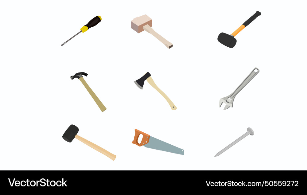 Isolated set of tools icon Royalty Free Vector Image