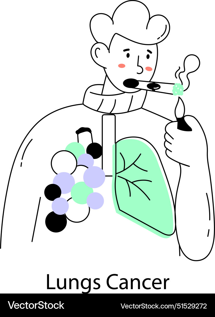 Lungs cancer Royalty Free Vector Image - VectorStock