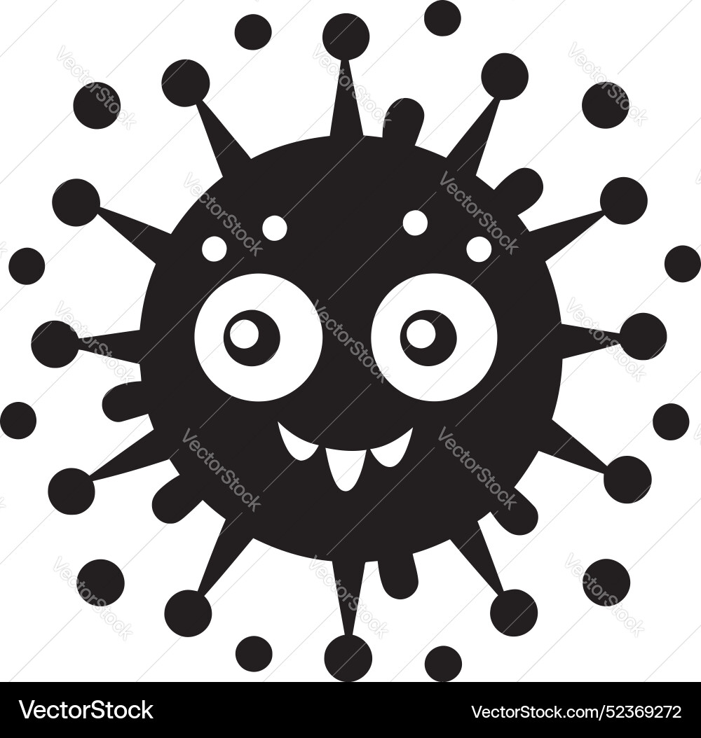 Playful viral charm cute black logo microscopic Vector Image