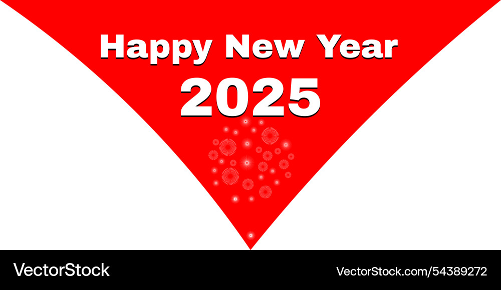 Red and white 2025 happy new year typography Vector Image