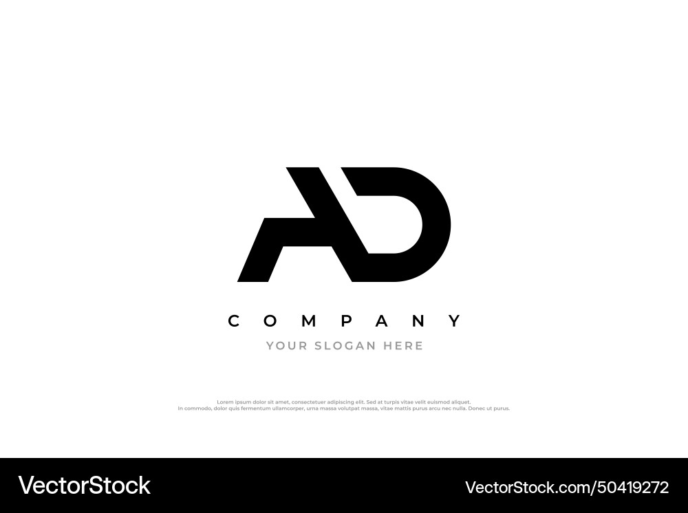 Simple letter ad logo design Royalty Free Vector Image