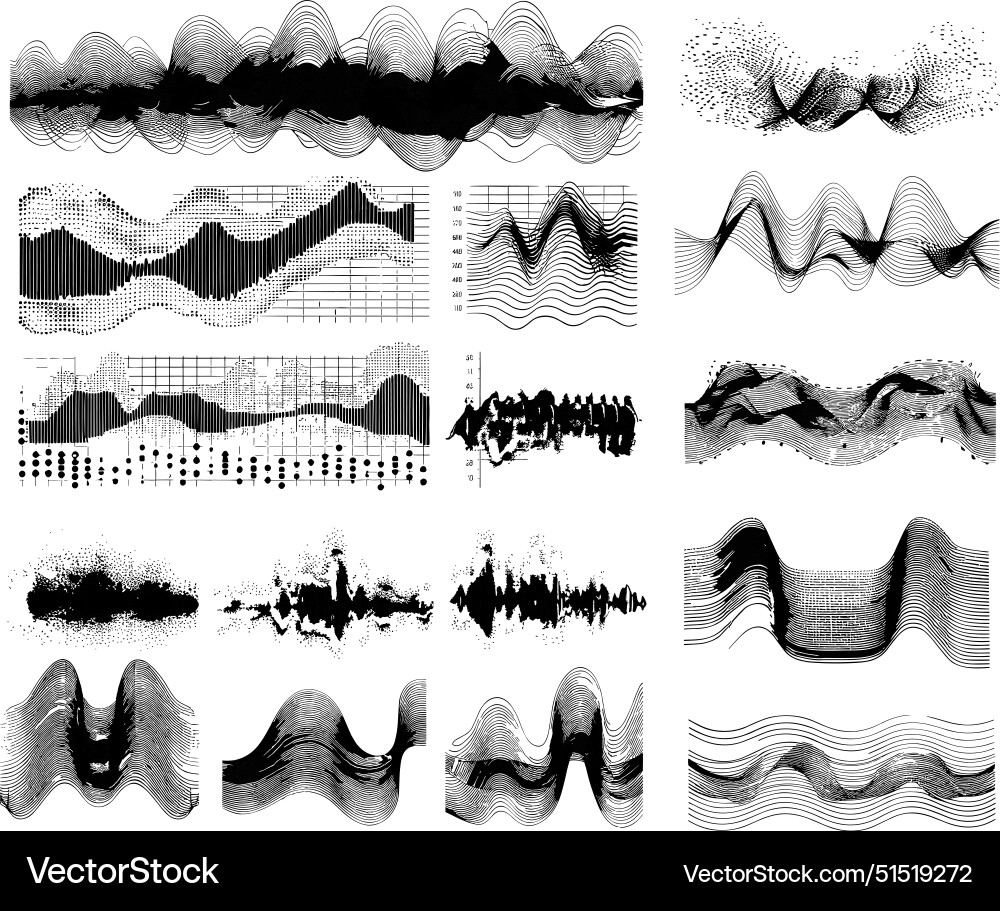 Soundwave Frequency Set Royalty Free Vector Image