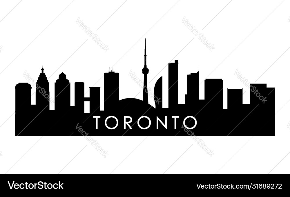 Toronto skyline silhouette black city Royalty Free Vector