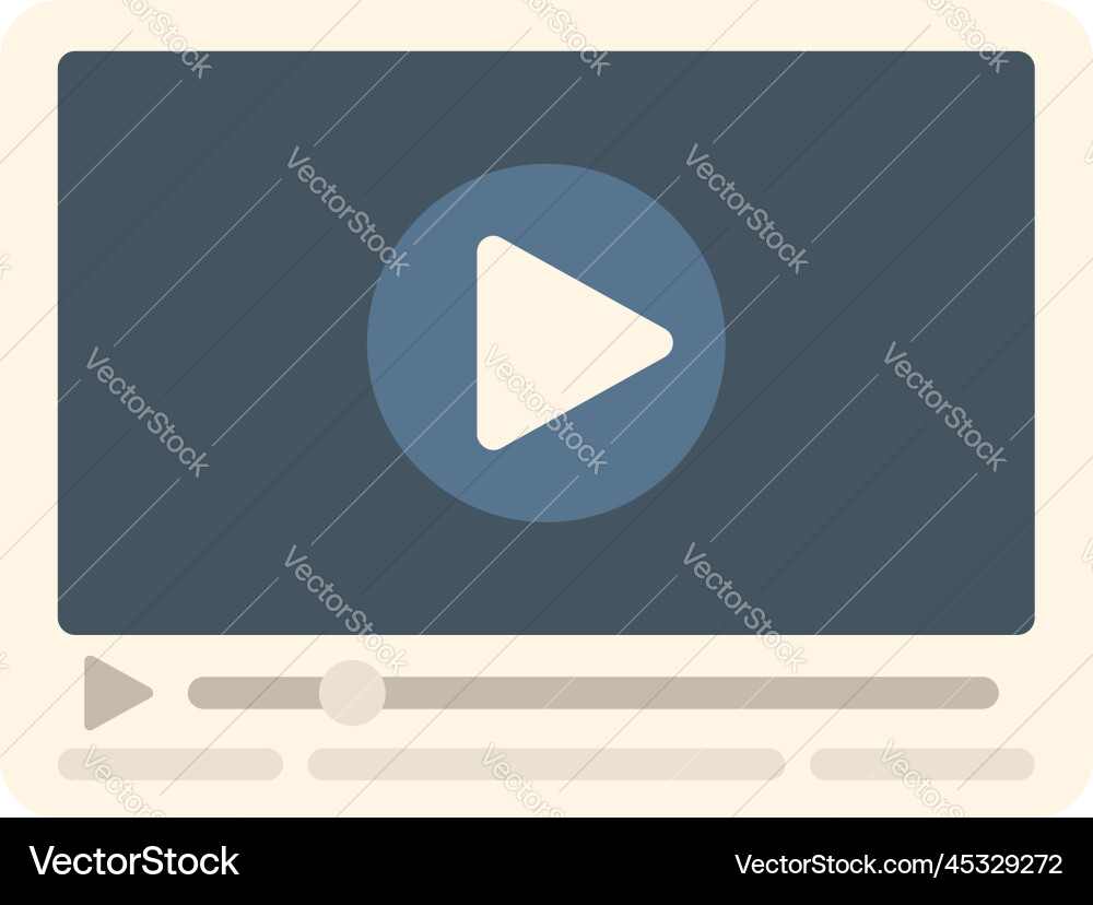 Video player icon flat web interface Royalty Free Vector