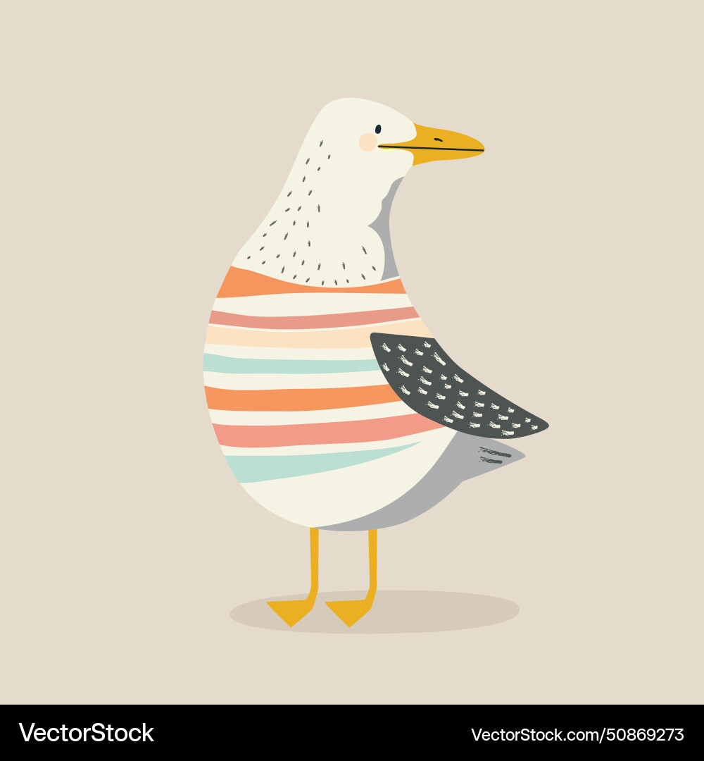A cute gull bird Royalty Free Vector Image - VectorStock