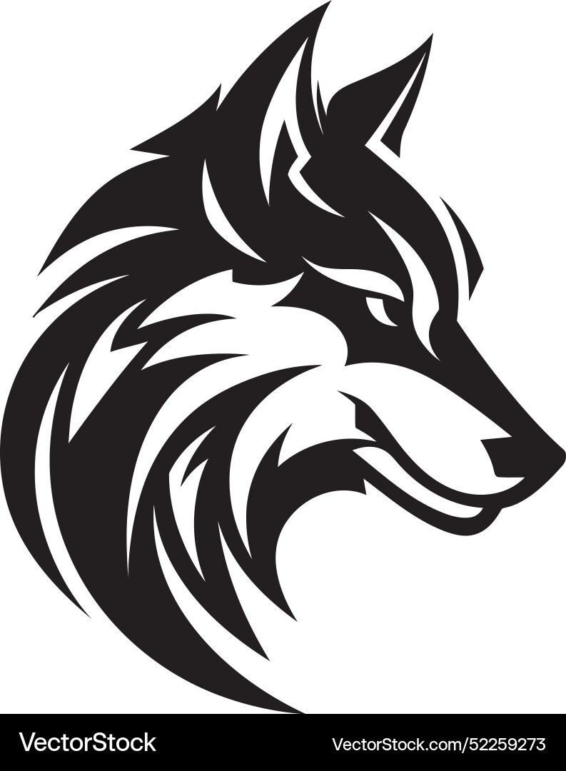 Abstract nighttime wolf artmajestic black Vector Image