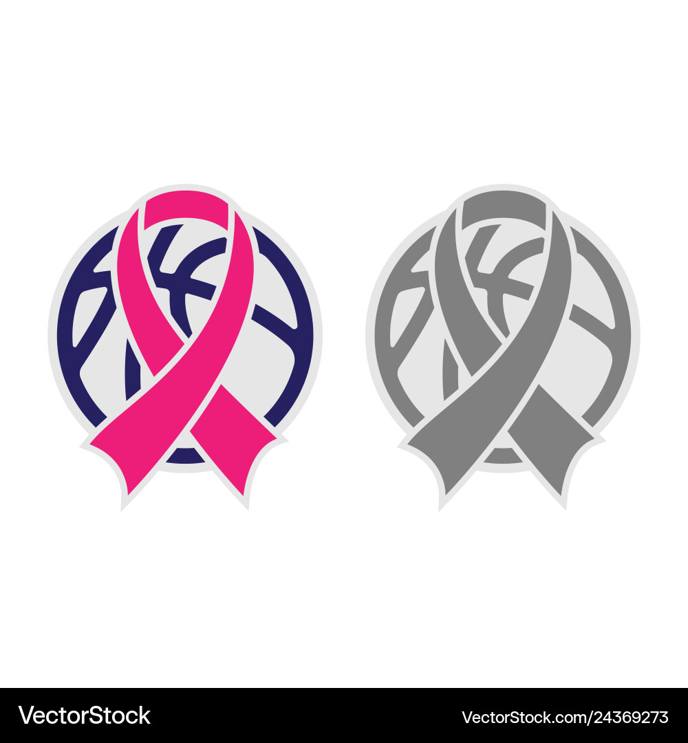 Basketball and ribbon Royalty Free Vector Image