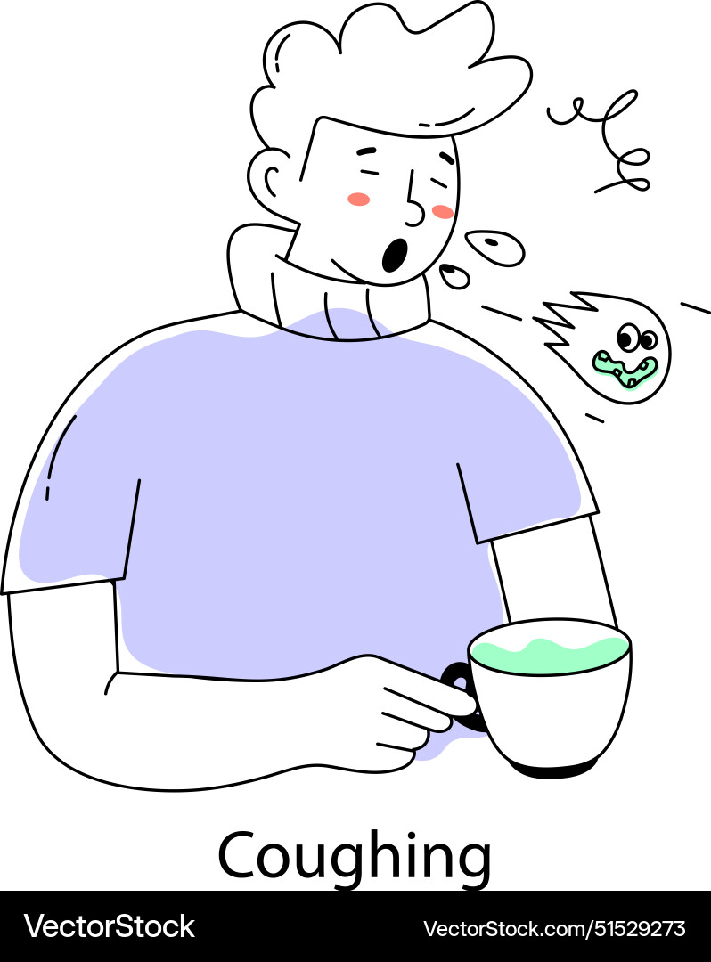 Coughing Royalty Free Vector Image - VectorStock