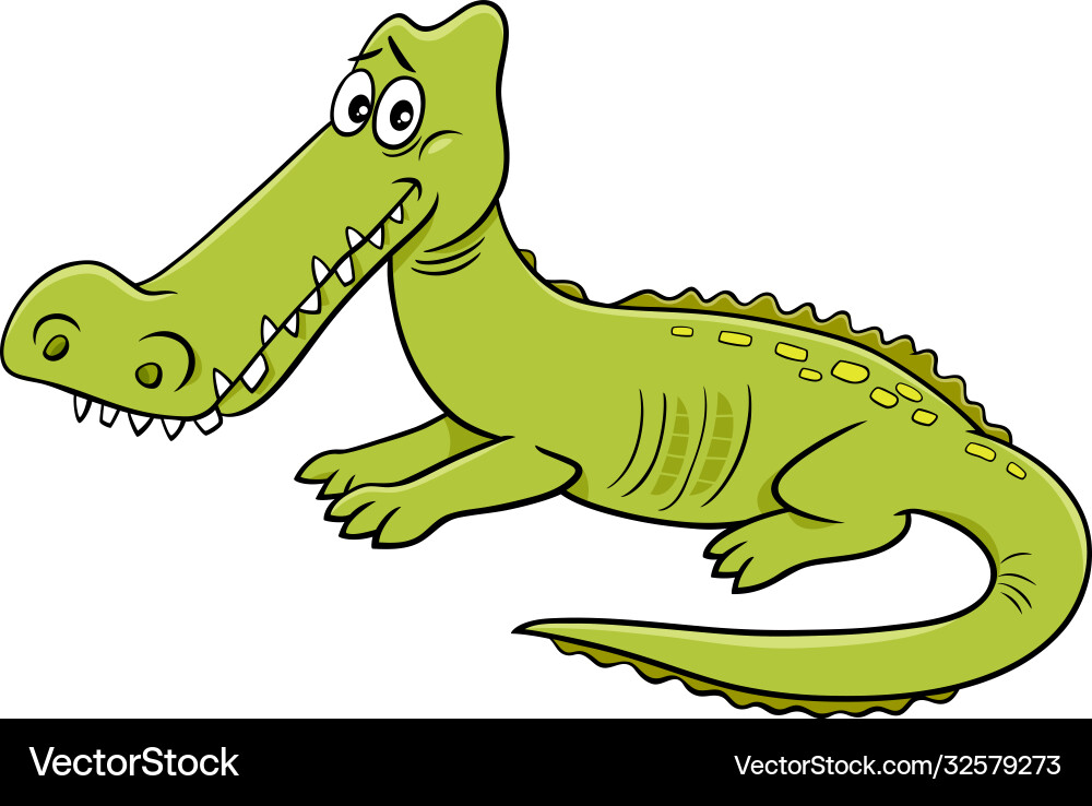 Crocodile wild animal character cartoon Royalty Free Vector
