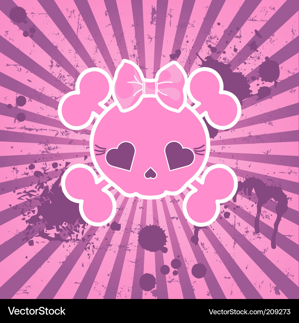 Cute skull Royalty Free Vector Image - VectorStock