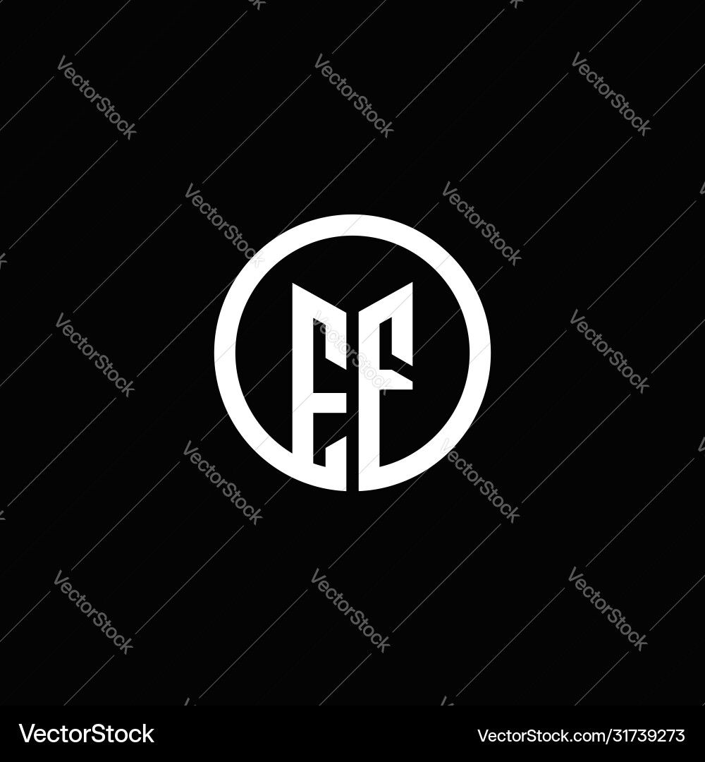 Ef monogram logo isolated with a rotating circle Vector Image