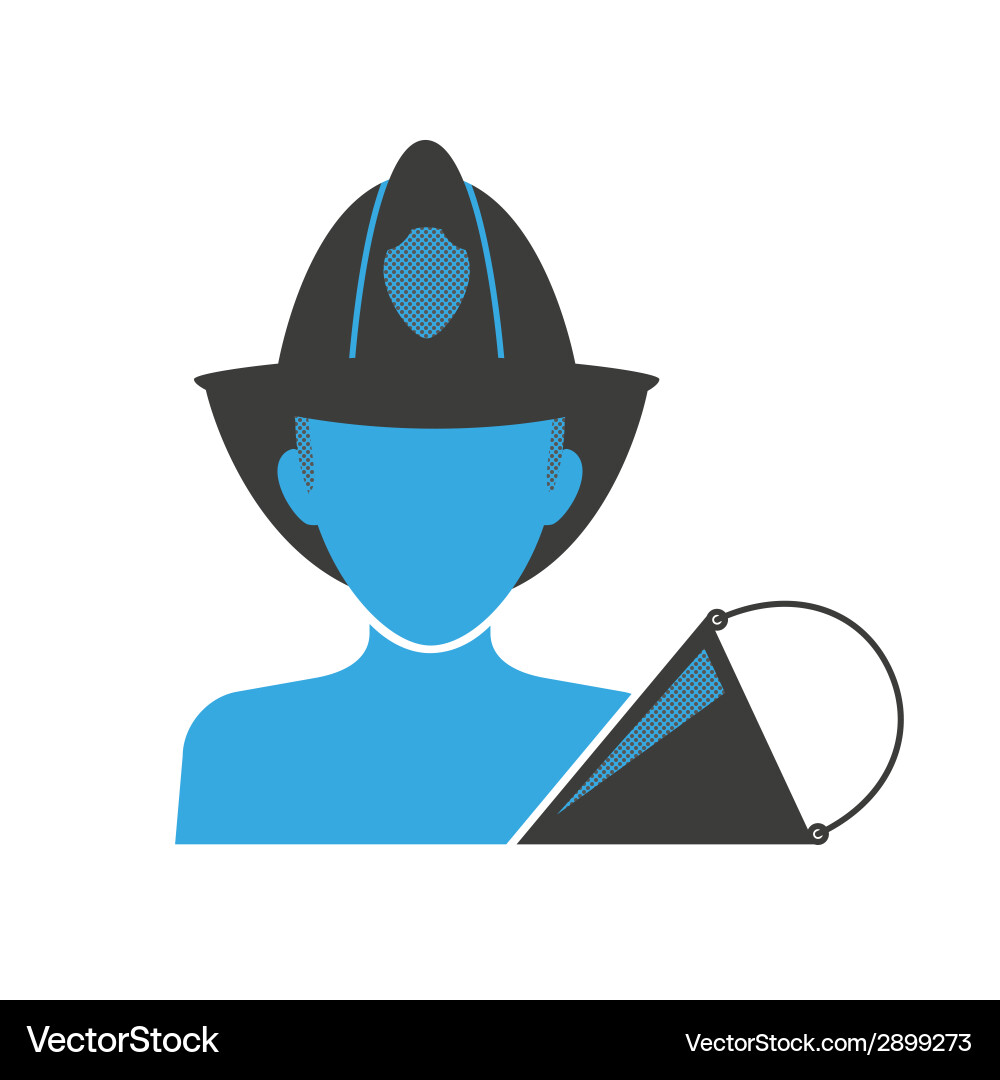 Firefighter blue icon Royalty Free Vector Image