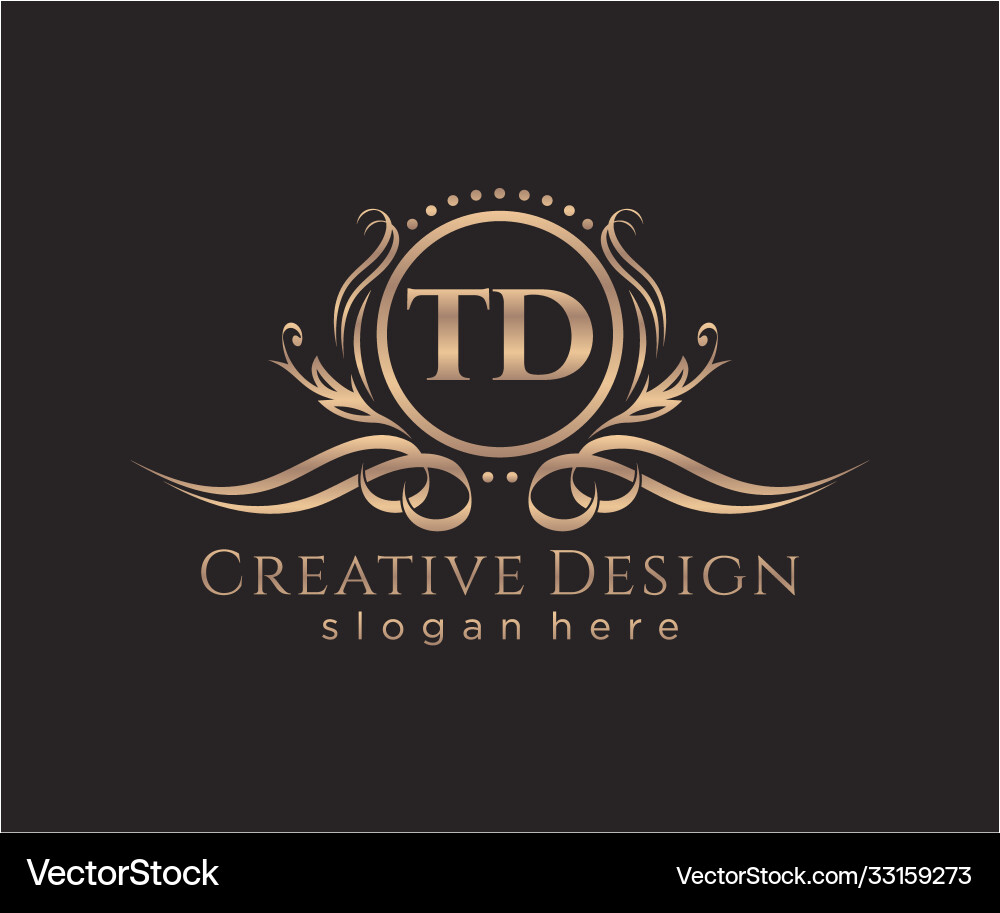Initial td beauty monogram and elegant logo design