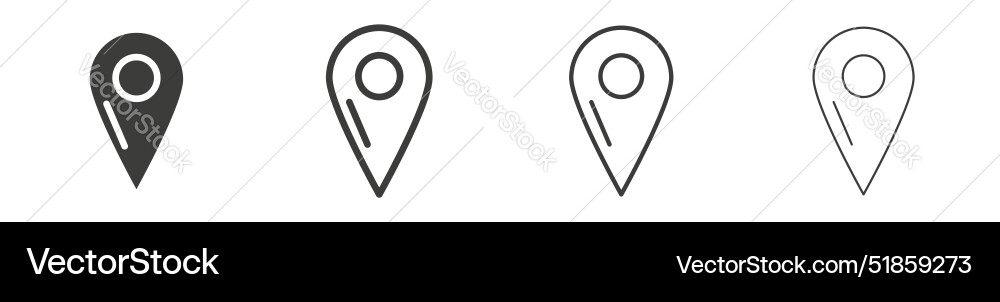 Map marker icon set gps position pin sign Vector Image
