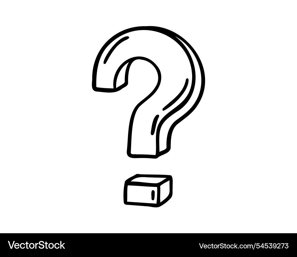 Question mark hand drawn doodle symbol drawing Vector Image