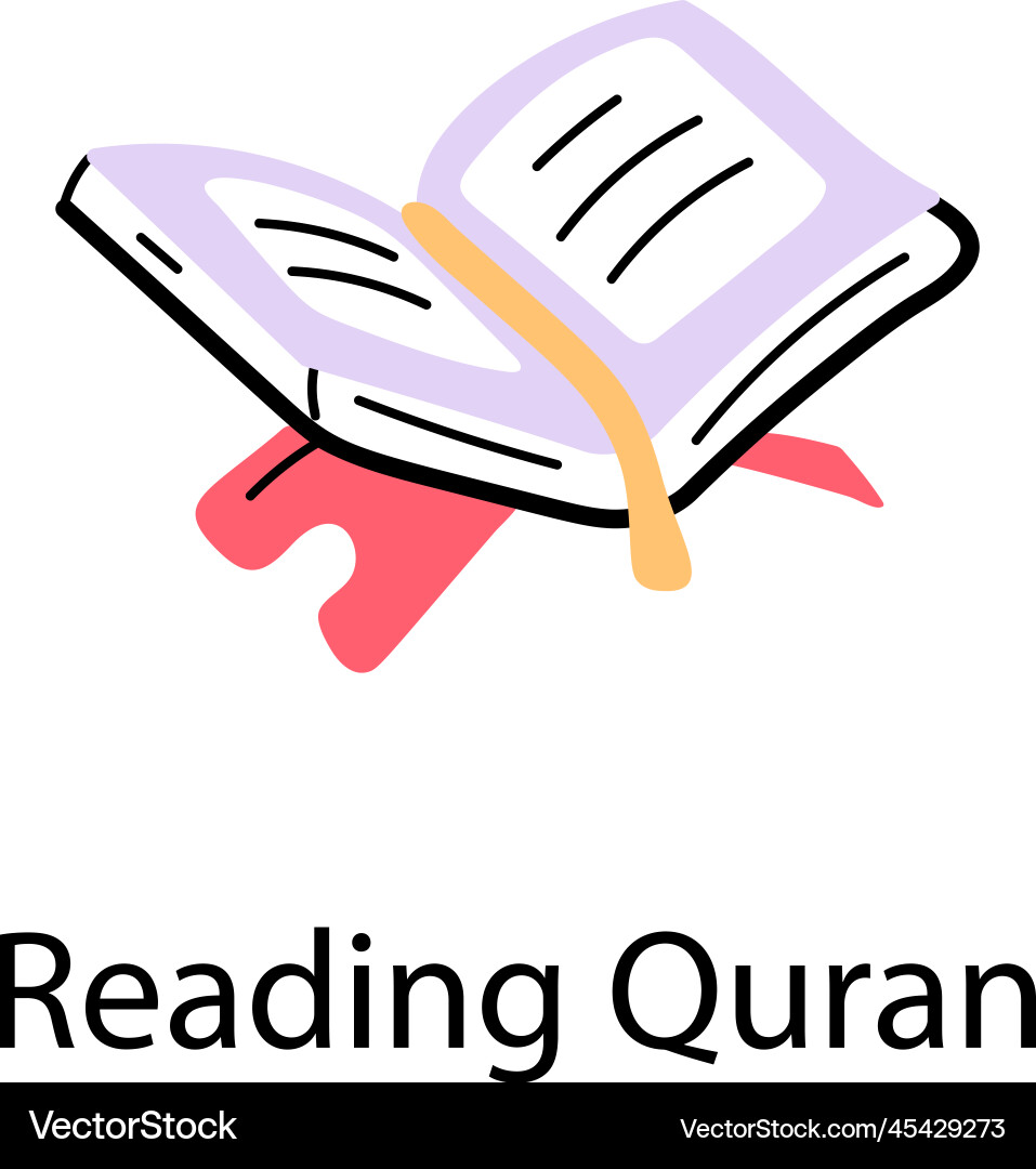 Reading quran Royalty Free Vector Image - VectorStock