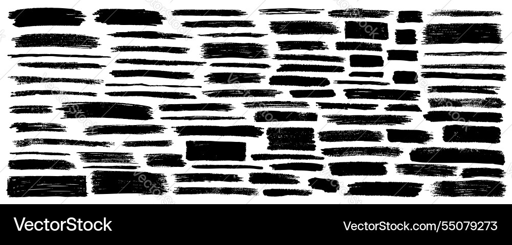 Set of grunge paint ink brush strokes Royalty Free Vector