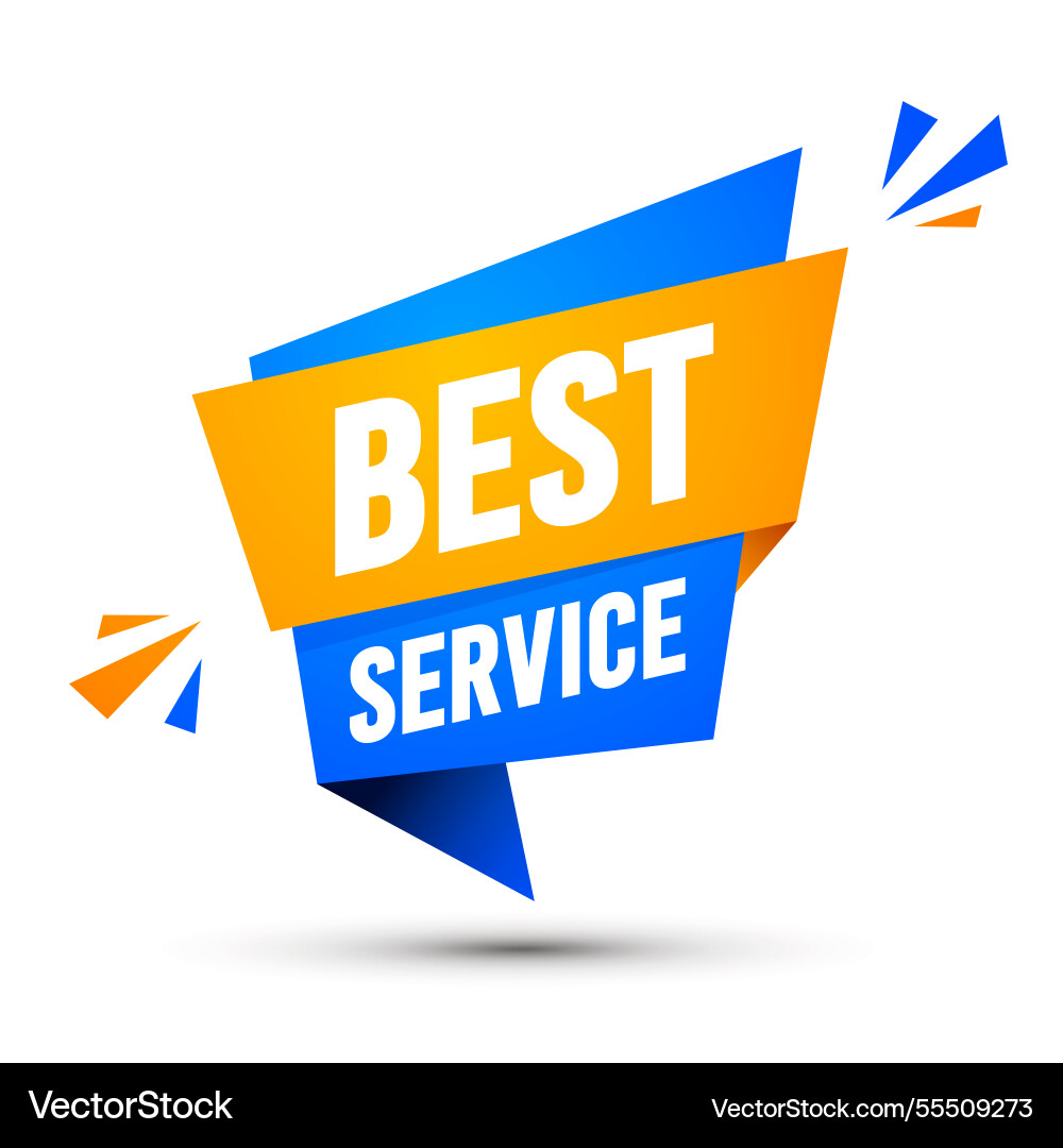 Speech bubble with banner and text best service Vector Image