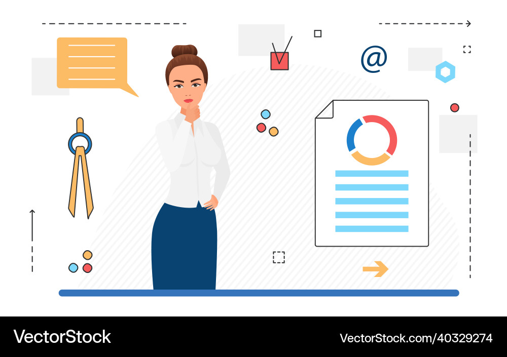 Business strategy plan with vision statement value