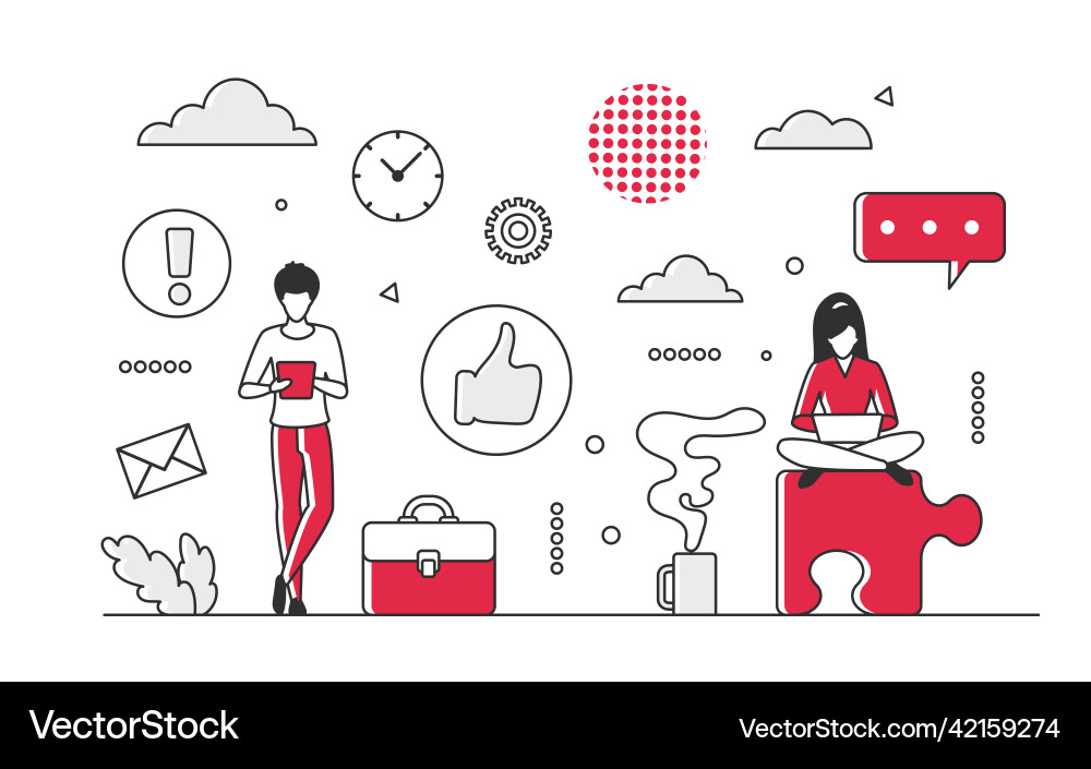 Communication process of sharing information Vector Image