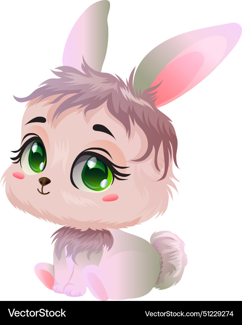 Cute baby rabbit smiling cartoon character – Royalty-Free Vector ...