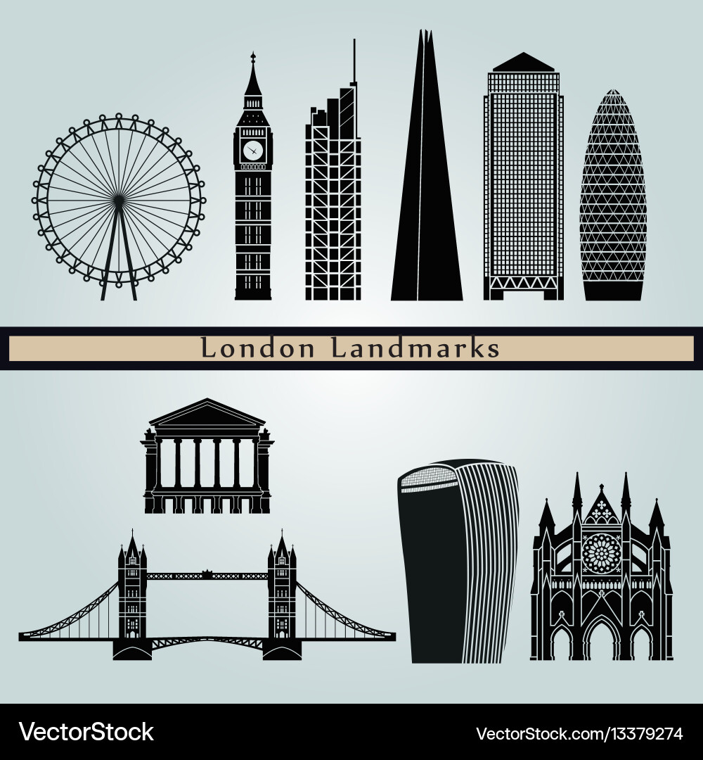 London Landmarks Collection Royalty Free Vector Image