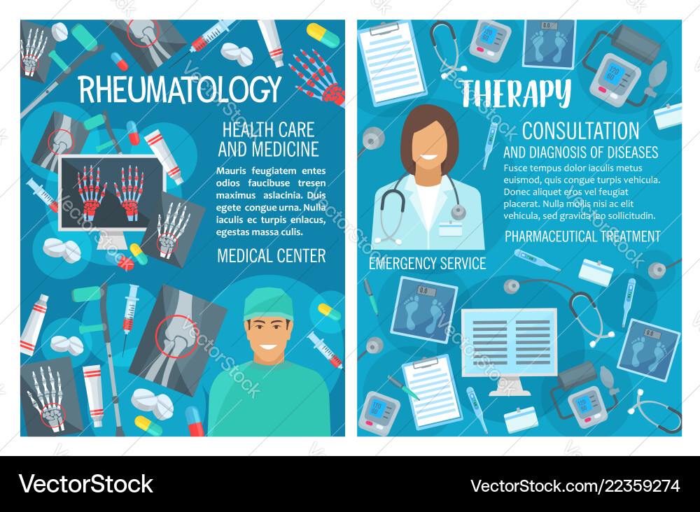 Rheumatology Doctor & Therapy Royalty Free Vector Image