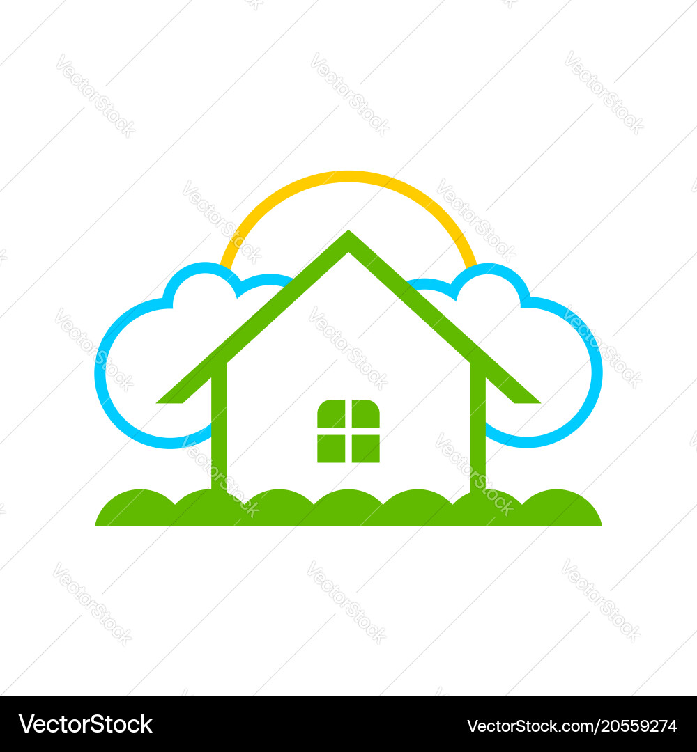 Simple dream home logo symbol design Royalty Free Vector