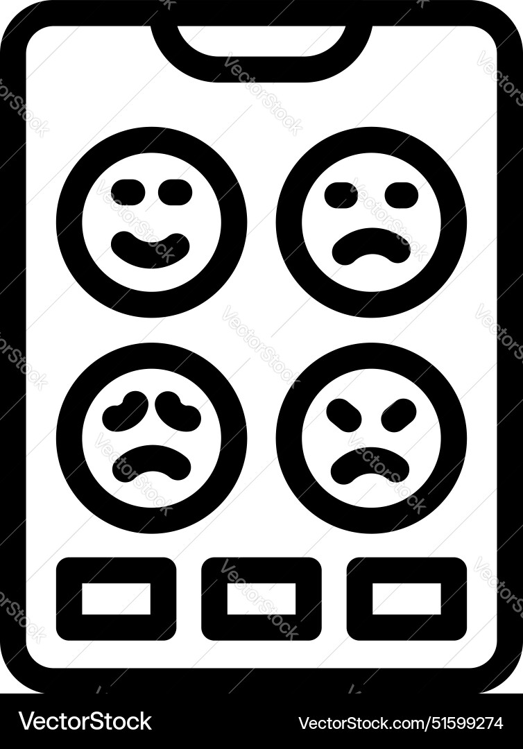 Smartphone screen displaying a range of emotions Vector Image