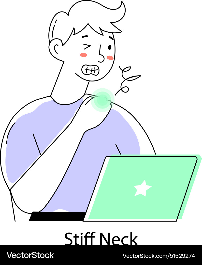 Stiff neck Royalty Free Vector Image - VectorStock