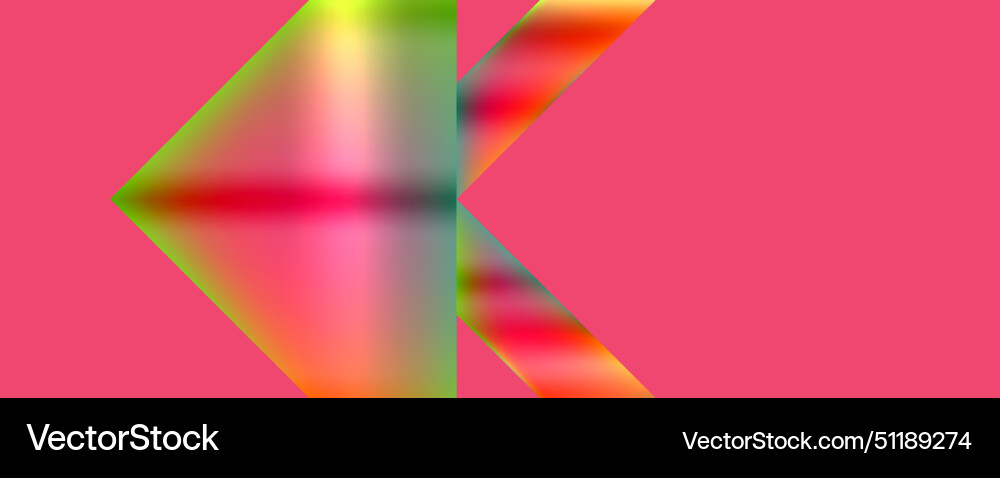 Symmetrical pink rectangle with rainbow arrow Vector Image