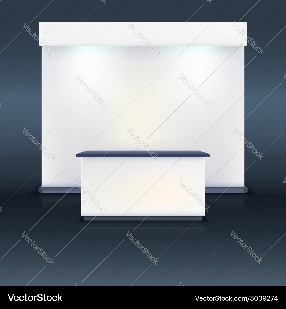 Trade exhibition stand with screen Royalty Free Vector Image