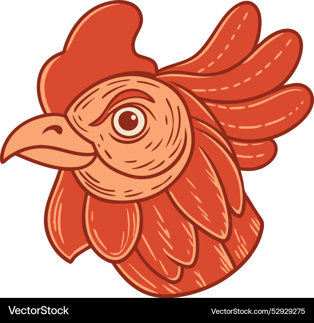 Vintage chicken hen head Royalty Free Vector Image